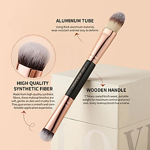 Docolor Double Sided Makeup Brushes, 6Pcs Double Ended Eyeshadow Brush Set Professional Eye Makeup Brushes Set Foundation Eyeshadow Blending Eyebrow Travel Make Up Brushes Kits