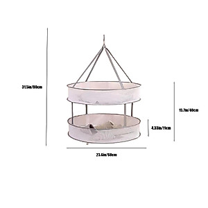 Qaoliffa 2-Tier Folding Mesh Clothes Hanging Dryer,Prevent Sweater from Deforming,Laundry Basket for Drying Underwear，Towels, Hats, Scarves,23 inches in Diameter(Set of 2)