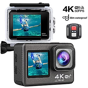 Waterproof Digital Camera for Photography WIFI Video 4K 24MP Vlogging Camera for YouTube 2 Inch LCD Screen 1080P 60FPS 170° Wide Angle16X Digital Zoom Anti-shake Video Camera with Remote Control