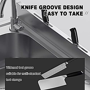 Utility commercial sink,Outdoor garage Stainless Steel sink,Indoor kitchen sink with faucet,1 Compartment,Industrial station laundry & utility room sinks,with storage rack,for restaurant,Basement. (