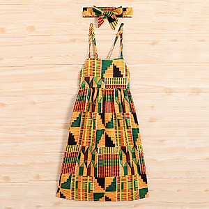 YOUNGER TREE African Baby Clothes Girl Dashiki Ankara Outfit Set (6-7 Years, Long Dress)