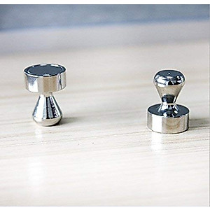 Brute Magnetics 12Pcs Brushed Nickel Magnetic Push Pins, Classroom Decor, Fridge Magnets, Locker Magnets, Magnetic Thumb Tacks for Kitchen, Office, School, Whiteboard, Neodymium Magnet