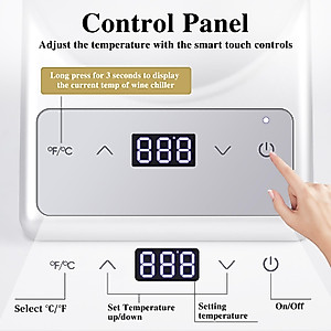 SOKO Electric Wine Chiller, Single Bottle Wine Cooler Keeps 750ml Wine Cold Up to 24 Hours, Stainless Steel, Silver