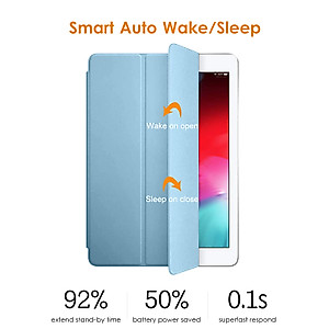 DTTO for iPad 9.7 Case 2018 iPad 6th Generation Case / 2017 iPad 5th Generation Case, Slim Fit Lightweight Smart Cover with Soft TPU Back Case for iPad 9.7 2018/2017 [Auto Sleep/Wake] - Sky Blue