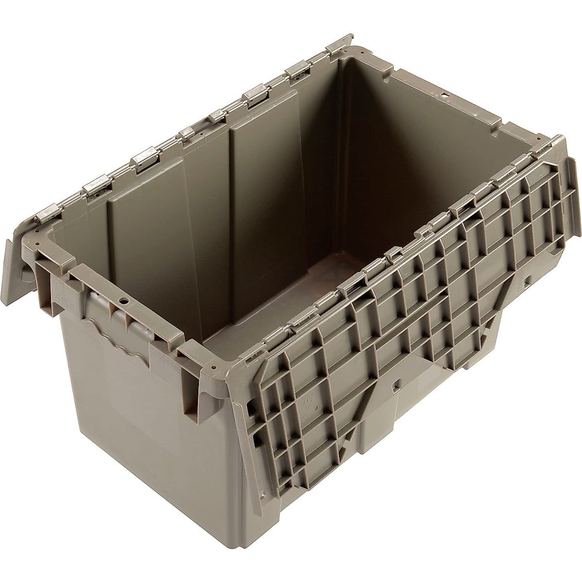Distribution Container With Hinged Lid 22-3/8x13x13 Gray