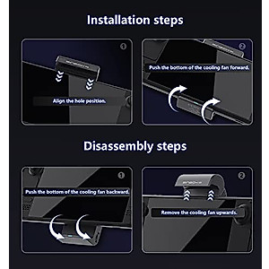 BINBOKPLAY V1 Steam Deck Fan for Cooling, Steam Deck Cooler for CPU with Steam Deck Dock Function for Steam Deck Accessories, Exhaust Cooling System, LED Indicator, Rechargeable USB Port