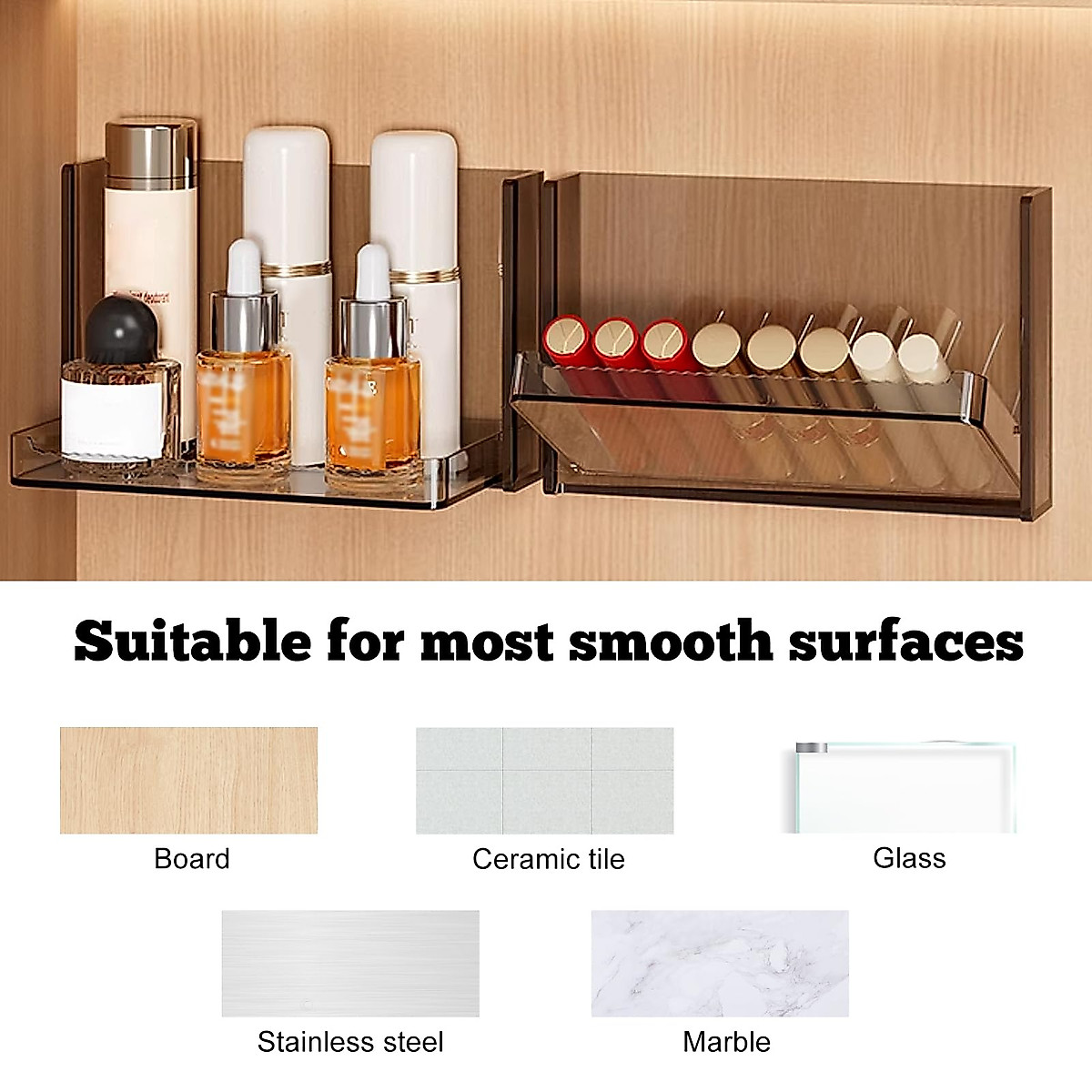 6 Pcs Small Folding Shelf for Wall, Bedside Shelf Floating Shelves for Spaces Foldable Bathroom Shelf Wall Mount Fold Up 90° Wall Shelf for Rv, Bathroom, Bedroom, Office, Living Room, Laundry