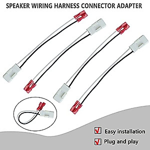 4 Pack Speaker Harness for Jeep Dodge Chrysler Models Front Rear Door Speaker Wiring Harness Adapter 72-6514 - Door Speaker Replacement Speaker Wire Harness