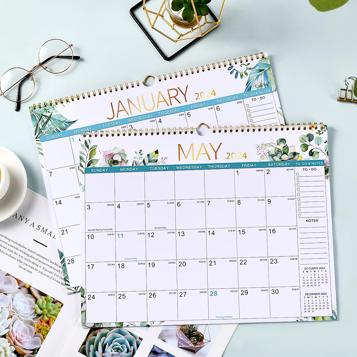 Wall Calendar 2023 - 12 Monthly Calendar 2023, Jan. 2023 - Dec. 2023, 2023 Calendar with Julian Date, 14.6" x 11.5",Twin-Wire Binding, Blank Block with Julian Dates, Perfect 2023 Wall Calendar for Organizing