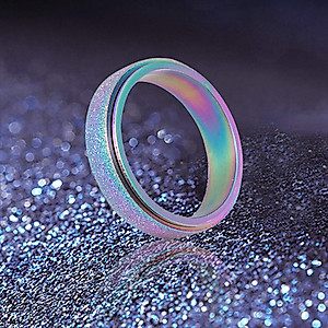 Tronet rings Women's Stainless Steel Spinner Ring Sand Blast Finish Comfort Size 6-13a Good Gift for a Girlfriend, Boyfriend, Family