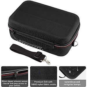 H HOLDPEAK Carrying Case for Nintendo Switch, Nintendo Switch Case with Shoulder Strap, Waterproof Hard Carrying Case Compatible for Switch Console, Game Cards and Rubberized Handle