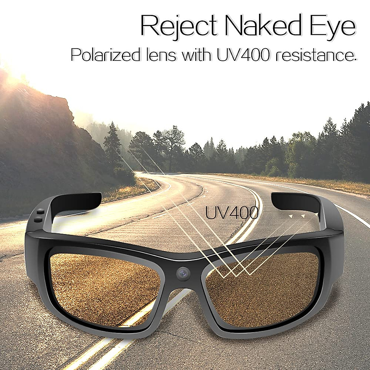 TOUGHSTY 16GB 1080P HD Recording Sunglasses Video Action Camera Eyewear Camcorder for Outdoor Recreation