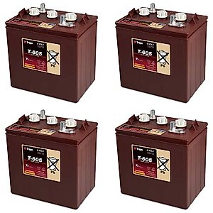Trojan T605 6 Volt, 210 AH Deep Cycle Battery - 4 Pack