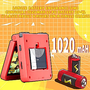 Retro Handheld Game Console 3 inch IPS Screen, Mini Clamshell Open Source System Games Consoles with 64G TF-Retro Games, Built-in Rechargeable Battery, Portable Hand Held Game Video Consoles (Red)