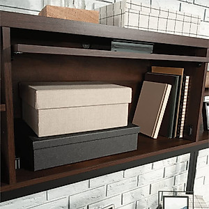 Sauder Briarbrook Engineered Wood and Metal Hutch in Barrel Oak