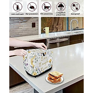 Toaster Dust Cover for Kitchen 4 Slice, Eucalyptus Leaves Daisy Flower Lavender Live Laugh Love Bread Maker Covers Toasters for Fingerprint Protector Small Appliance Covers Accessories (12x11x8in)