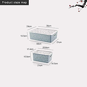 Czlsd Closet Storage Boxes Desktop Hollow Underwear Storage Box Three-Piece Household Drawer Plastic Covered Bra Underwear Socks Storage Box (Color : Blue)