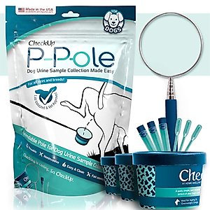 CheckUp P-Pole - Dog Urine Collection Pack - Telescopic Pole, Cups, Pipettes & Vials - A New Innovative, Do It Yourself Approach to Collect Your Dogs Urine at Home and Have it Ready for Testing