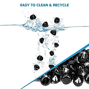 onlyfire 10-Pounds Fire Glass Diamonds for Propane Fire Pit, 1 Inch Reflective Firepit Glass Rocks Stones for Gas Fireplace and Fire Pit Table, Onyx Black