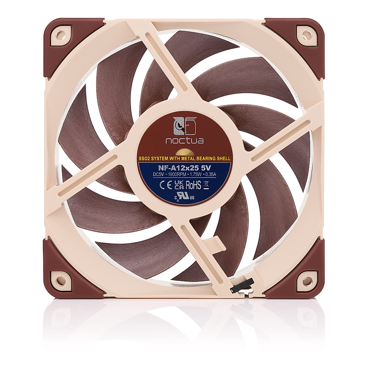 Noctua NF-A12x25 5V, Premium Quiet Fan with USB Power Adaptor Cable, 3-Pin, 5V Version (120mm, Brown)