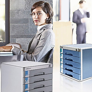 LEYT Desktop Drawer Organizer - 3/5/7 Tier Aluminum Alloy File Cabinet, Office Supplies, Increase Work Efficiency. (Size : 3 Layers)