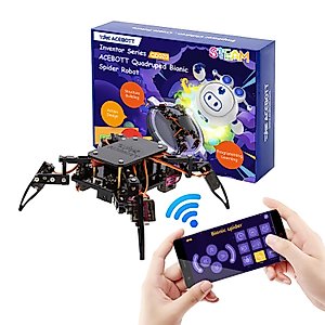ACEBOTT STEM Robotics Science Kits for Kids, DIY Robotics Stem Toys, ESP8266 Spider Robot Building Kit, STEM Robotics Project Compatible with Arduino for Girls,Boys,Teens,Adults (QD020)