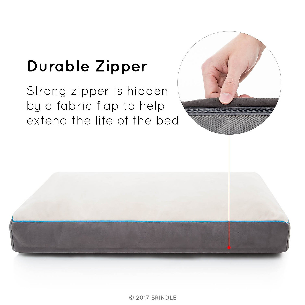 BRINDLE Stone Shredded Memory Foam Pet Bed - Pet Essentials - Orthopedic Design - Pet Crate Compatible - Machine Washable Cover - Indoor Pet Bed for Dogs, Puppies, Cats, and Rabbits - Size Medium