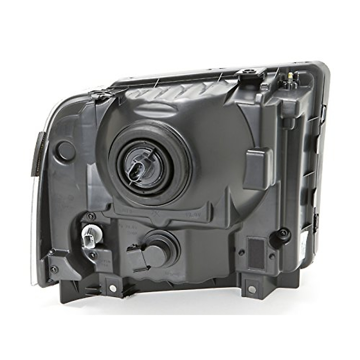 HEADLIGHTSDEPOT Conversion to 05-07 Style Harley-Style Black Housing Halogen Headlights Compatible With Ford Excursion F-250 F-350 F-450 F-550 Super Duty 1999-2007