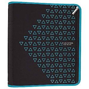 Five Star Zipper Binder, 2 Inch 3 Ring Binder, Xpanz Expandable with Interior Pockets, Assorted Colors, Color Selected For You, 1 Count (29040)