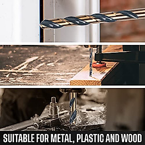 SOMADA 14-Piece Cobalt Drill Bit Set for Plastic, Wood, and Metal, M35 High-Speed Steel Twist Jobber Length Bits Sizes from 1/16" to 3/8" with Indexed Storage Case