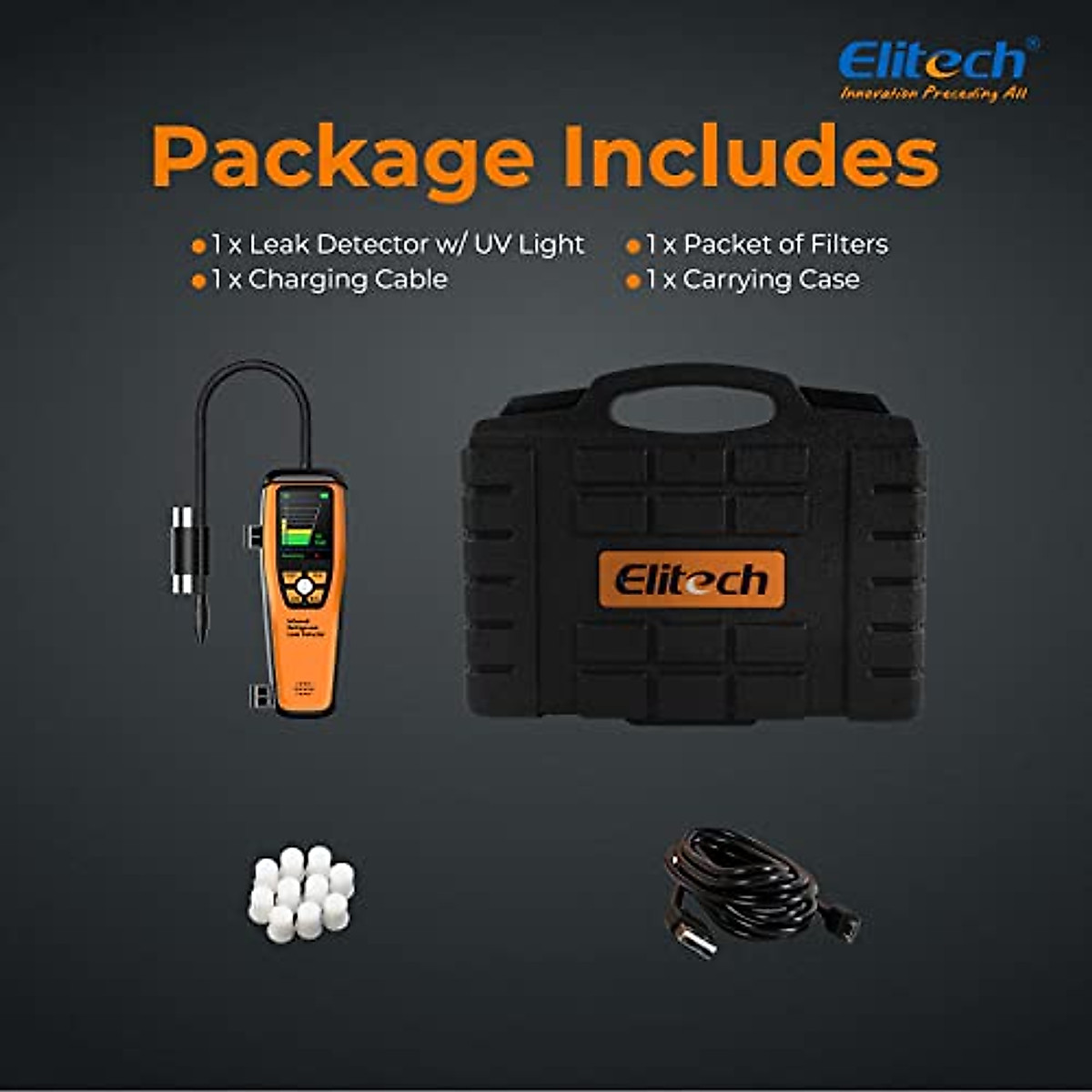 Elitech HVAC Refrigerant Leak Detector 10 Yrs Infrared Sensor Life Halogen Freon Sniffer, Air Conditioning Detection, Automotive Gas Finder, R22 R410A R134A R1234YF CFCs HCFCs HFCs, ILD-200