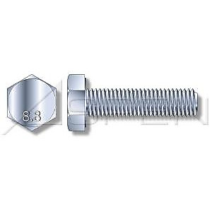 (100pcs) M16X60 Metric Hex Head Cap Screws/Hex Bolts Grade 8.8 Steel, Zinc Plated Full Thread