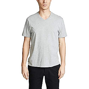 Vince Men's V-Neck T-Shirt, Heather Steel, Large
