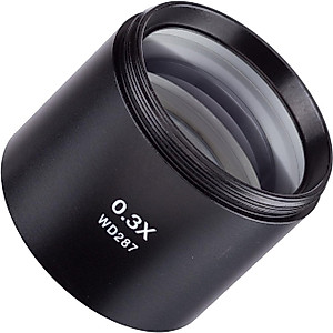 AmScope ZM03 0.3X Barlow Lens For ZM-Series Stereo Microscope Heads, 48mm Diameter Mount