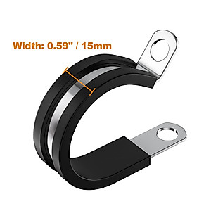 50 PCS 1/2 Inch Cable Clamps, 304 Stainless Steel Cable Clamps, Insulated Clamp, Hose Clamp, Pipe Clamp, Sturdy Clamp, and Wire Clamp by RTHIEAI