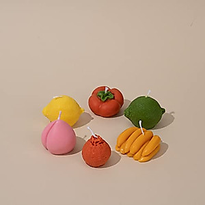 MAGOKORO Fruit Shaped Candle Set - Unscented, Smokeless, Soy Wax Candle, 6 Pieces, 21oz (Unscented)