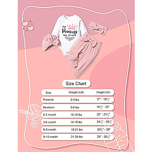 TyeSmo Newborn Girl Clothes the Princess Has Arrived White Long-sleeve Top + Pants + Headband + Hat Newborn Baby Girl Clothes