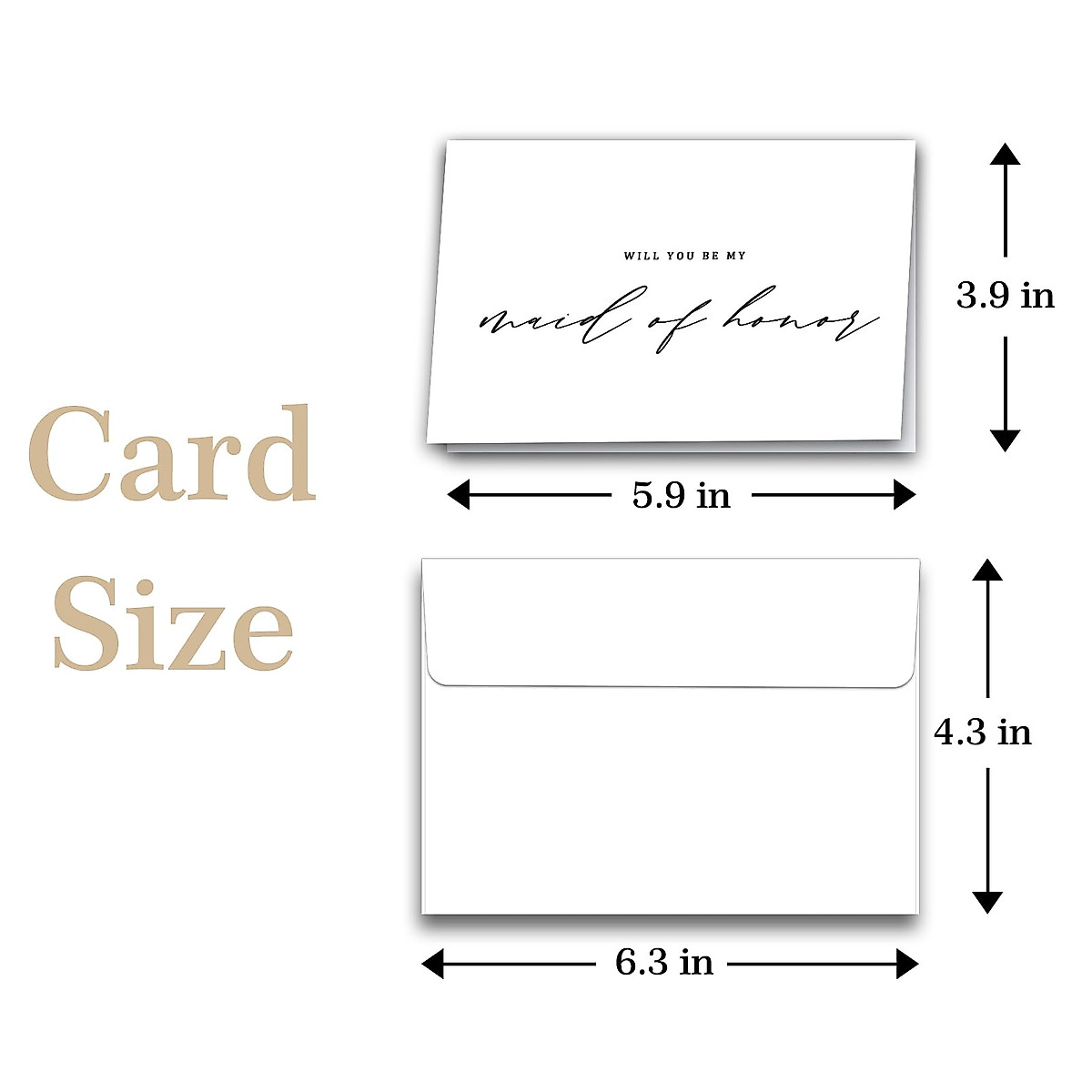 Huokiriki 8 Sets Bridesmaid Proposal Cards, Will You Be My Bridesmaid Cards for Bridal Party, 2 Maid of Honor Card and 6 Bridesmaid Cards, Thick Card Stock, 8 Envelopes Included.