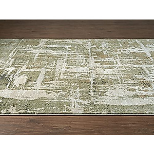 Abani Savoy Collection Area Rug - Contemporary Green/Cream Design - 6' x9' - Easy to Clean - Durable for Kids and Pets - Non-Shedding - Medium Pile - Soft Feel - for Living Room, Bedroom & Office