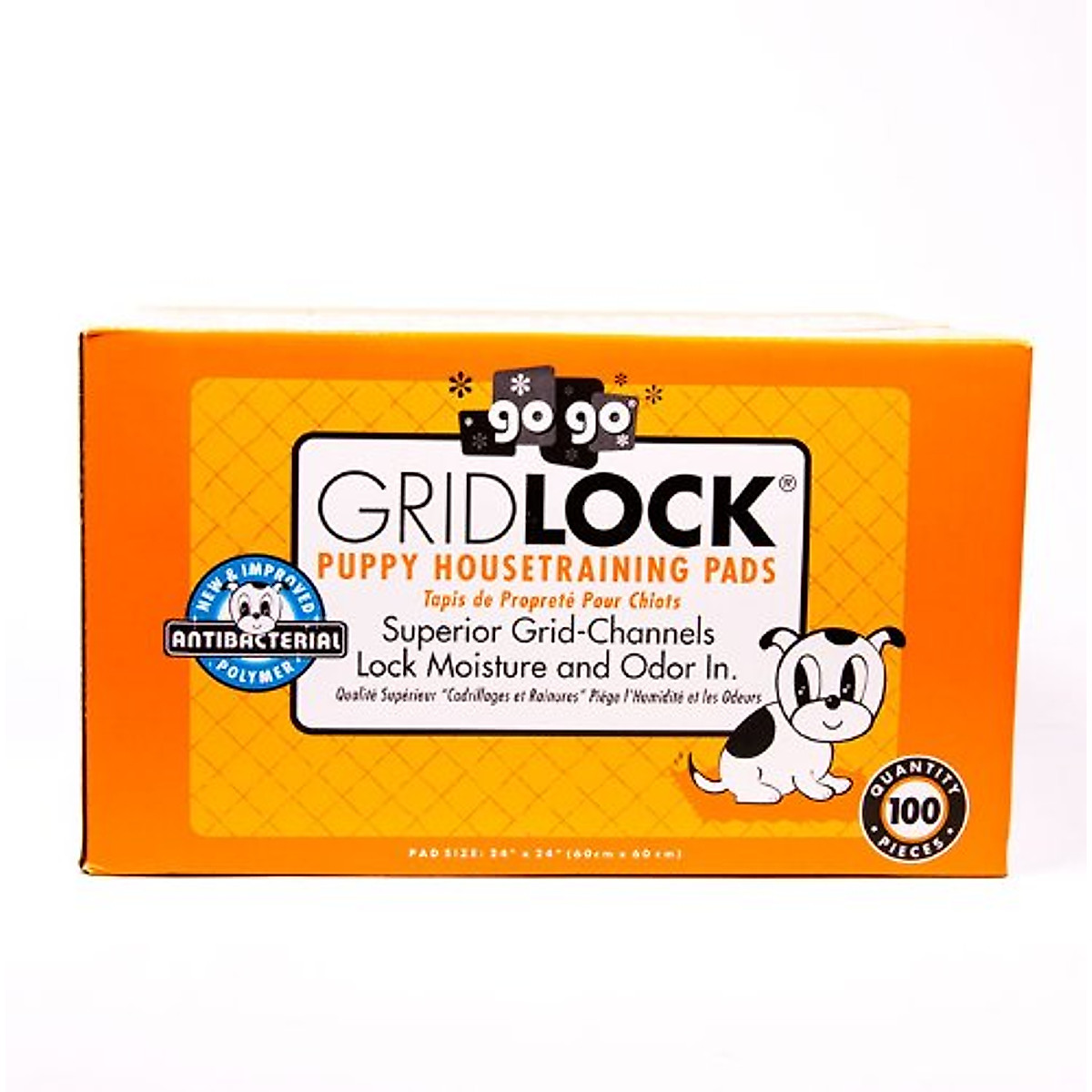 GOGO Gridlock, Puppy Pee Pads with Adhesive, 30 Count