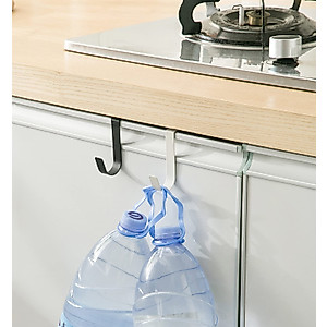 eywlwaar Over The Cabinet Door Single Hooks 5 Pack (Black)