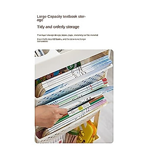 Bookshelves and Bookcases on Wheels: Rolling File Folder Rack & Office Shelf Organizer - Movable Bookshelf for Kids Room, Home School Classroom & Bedroom-Desk Organizers and Storage to Organize Home