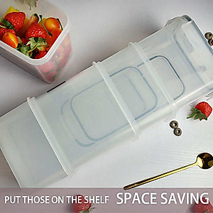 Generic Food Storage Container Set, 14 Pieces, Airtight with Lids & Labels, BPA Free Plastic for Kitchen Pantry Organization, Clear, AFF002