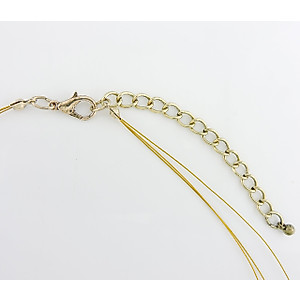 Coiris 3 Layers Illusion Wire Beaded Statement 19.5" Necklace for Women (N0005)