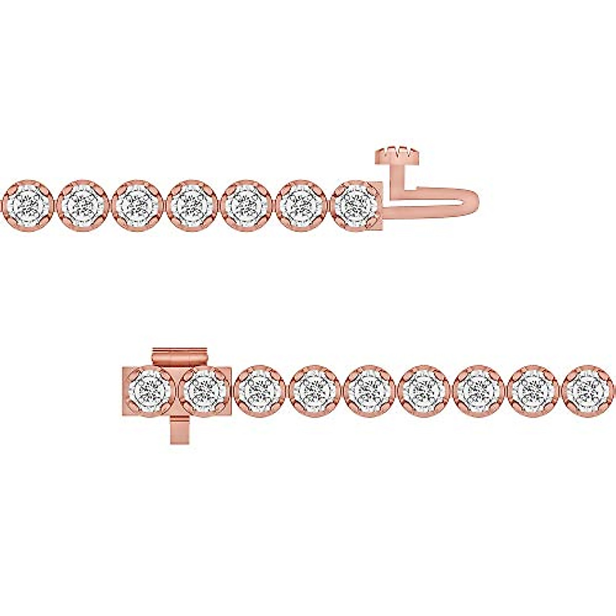 Beyond Brilliance 1.00 Carat Round Natural Diamond Bracelets for Women | Rose Gold-plated Sterling Silver Tennis Bracelet | Fine Jewelry for Her | Timeless Design | Gift Box Included