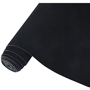 CDY Frosted Faux Leather Sheets: 35x135cm Black Soft Faux Suede Fabric Synthetic Material PU Solid Color Faux Leather Roll for Upholstery Crafts, DIY Sewing (Black)