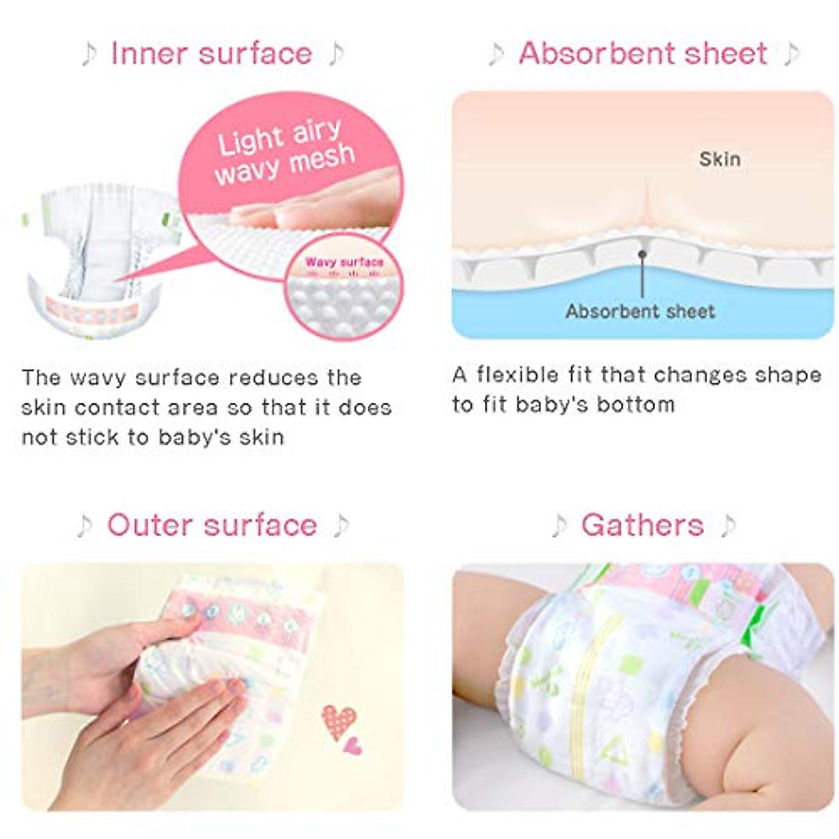 Merries Diapers Size Small (8-17 lbs) 82 Counts – Bundle with Americas Toys Wipes – Baby Diapers Tape Type Safe Materials, Indicator Prevents Leakage, Ultra-Soft for Tummy Packaging May Vary