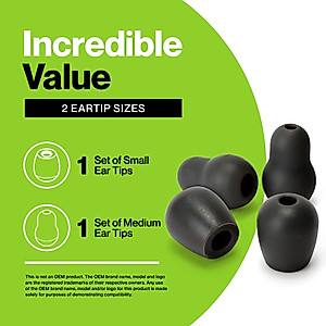 Durabasics Stethoscope Ear Tips Replacement for Littmann Stethoscopes - Compatible with Littman Ear Tips Replacement, Stethoscope Ear Pieces, Littmann Stethoscope Parts & Cardiology IV Parts - Black