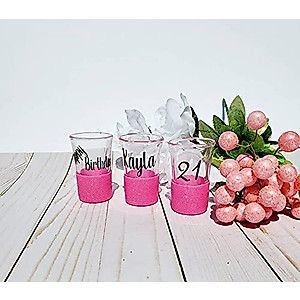 Birthday Shot Glass, Glitter base shot glass, Happy Birthday glass, Party Shot glass, Novelty Shot Glasses