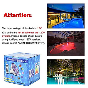Jeryswet Pool Light, 12V 40W RGB Color Changing LED Pool Lights for Inground Pool, E26 Underwater Pool Light Bulb with Replacement Remote Control for Pentair and Hayward Pool Light RGB 12V 40W